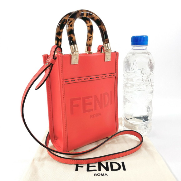 Fendi | Bags | Fendi Sunshine Shoulder Shopper 2way Red Leather Mini ...